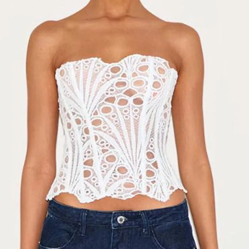 Embroidery Sea Shell Cut Out Top – Okanna