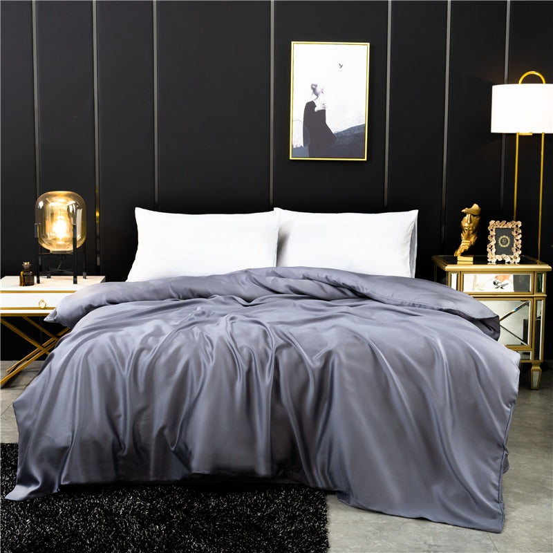 Natural Mulberry Silk Duvet Cover Solid Color Quilt Cover Single Doubl ...