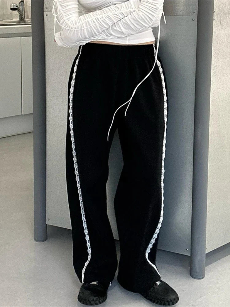 Lace Seam Trim Joggers – Okanna