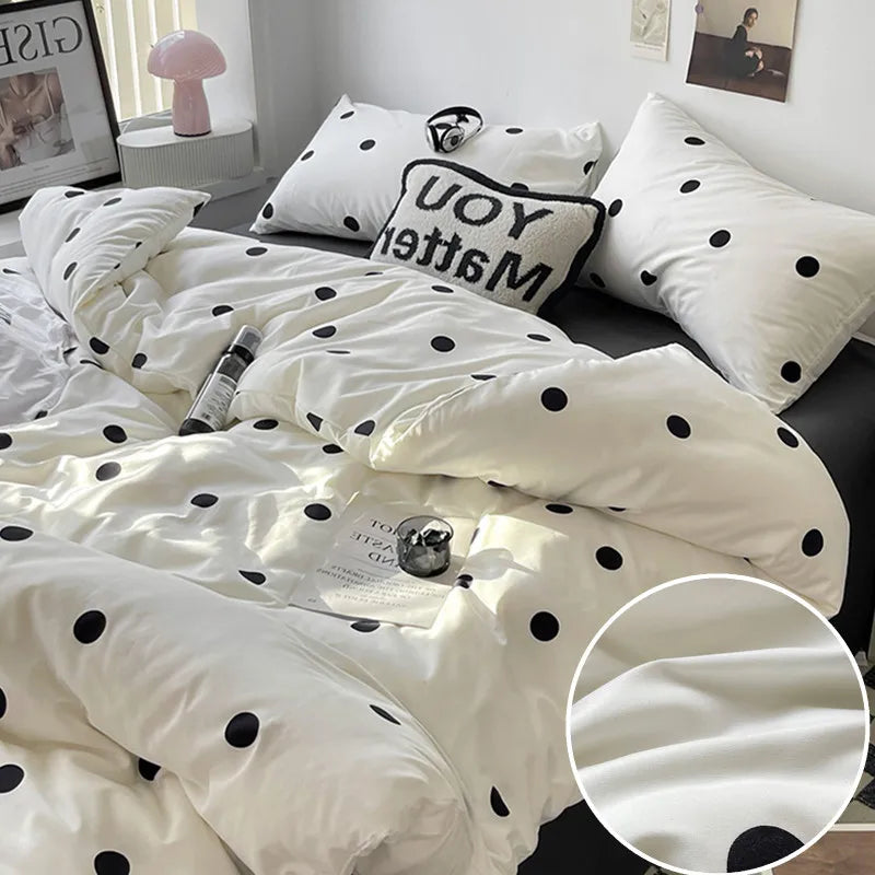 Simple Style Bed Linen Set Skin-friendly Bedsheet Set Pillowcase Brush ...