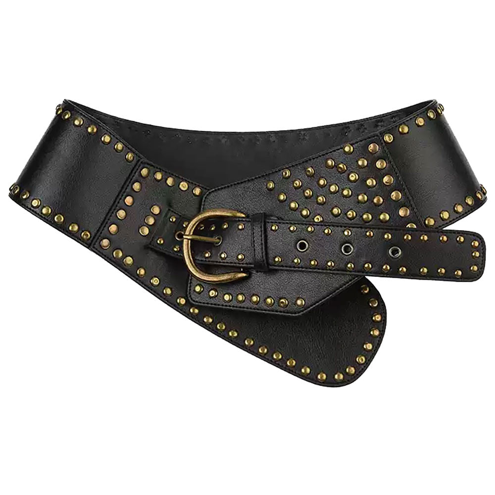 Grunge Aesthetic Wide Leather Belt – Okanna