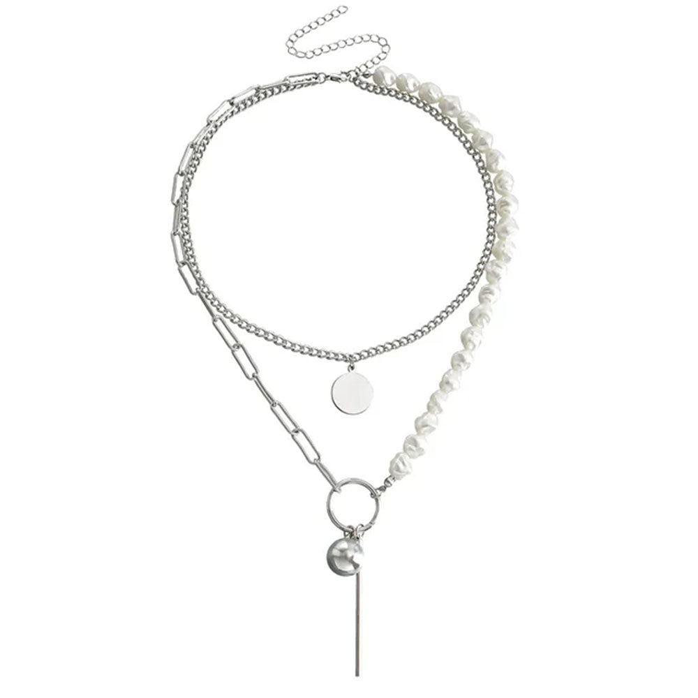 Pearl Layered Chain Necklace – Okanna