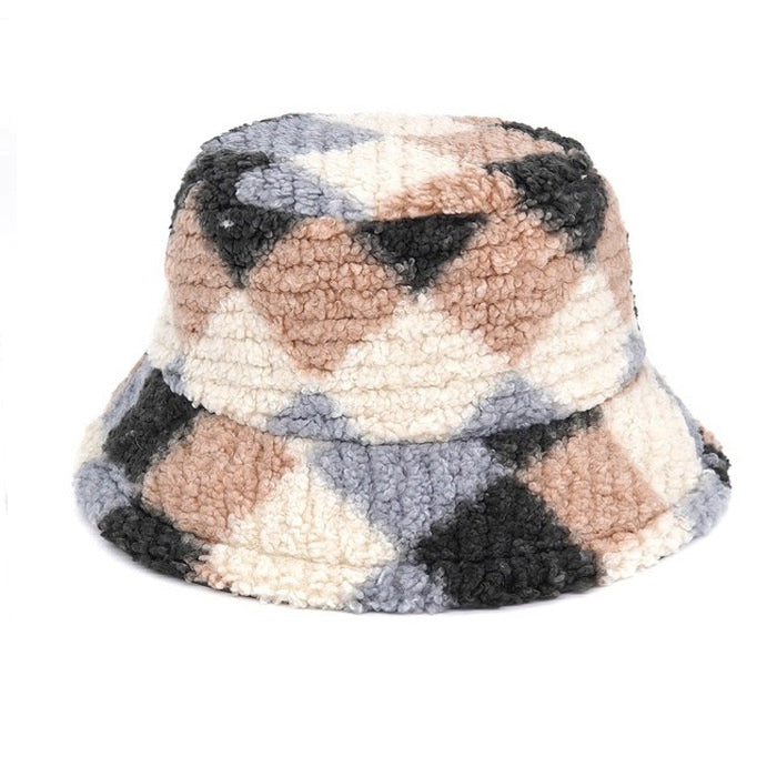 Preppy Argyle Fuzzy Bucket Hat – Okanna