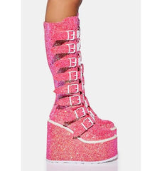 UV PINK GLITTER TRINITY BOOTS – Okanna