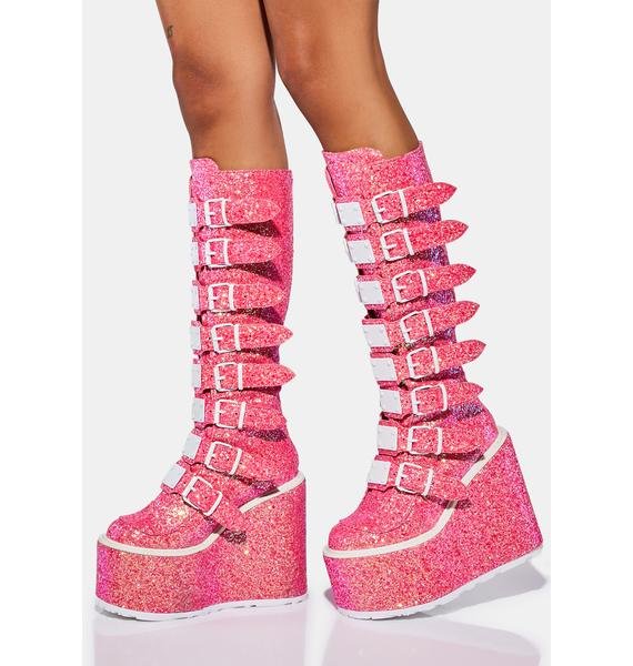UV PINK GLITTER TRINITY BOOTS – Okanna