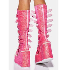 UV PINK GLITTER TRINITY BOOTS – Okanna