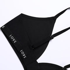 Letter Print Seamless Wireless Bra and Panty Set – Okanna